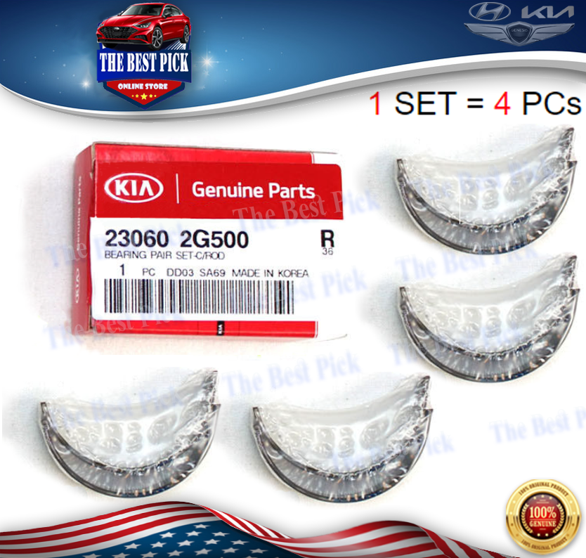 ⭐GENUINE⭐ 4 Pcs Connecting Rod Bearing HYUNDAI KIA 2.0 2.4L 2015-22 ...