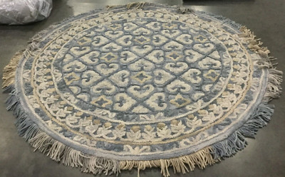 LIGHT BEIGE / BLUE 6' X 6' Loose Thread Rug, Reduced Price 1172659453 ...