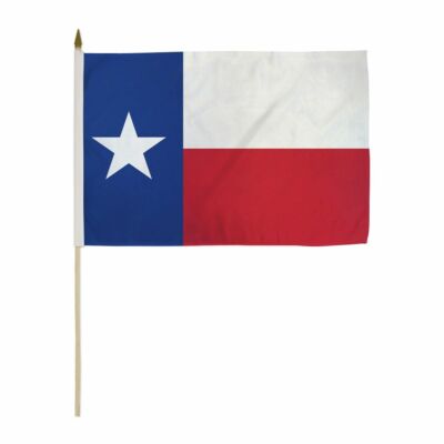 3 PACK 12 x 18 INCH TEXAS STICK FLAG ON 2 FOOT SOLID WOOD STAFF | eBay