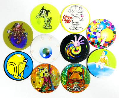 LOT 10 POG CHUPA CHUPS CAPS AUCUN DOUBLE POGS ANIMAGE OFFICIEL ...