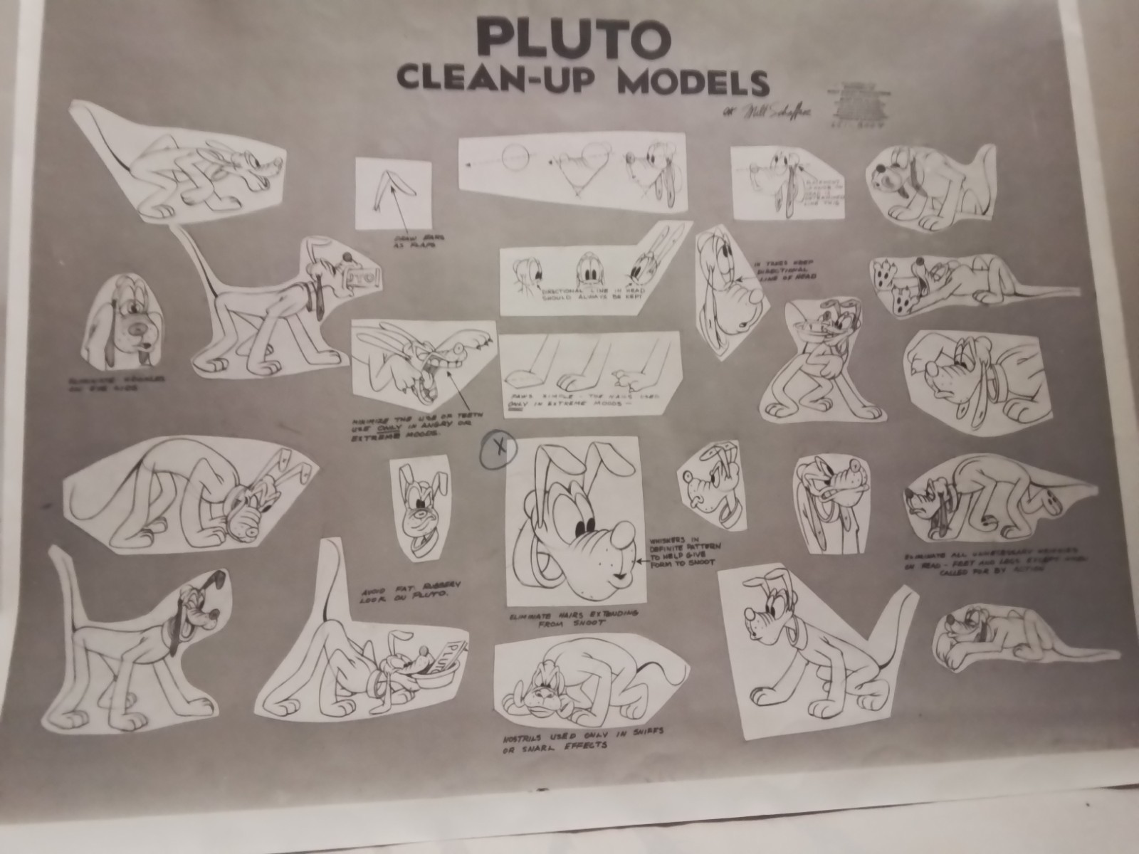 a "Pluto Clean-Up Models" sheet, which is a collection of reference drawings use | eBay