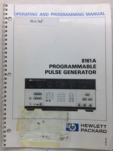 HP 8161A Programmable Pulse Generator Operating & Programming Manual ...