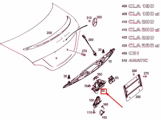 Mercedes-Benz CLA Coupe C117 Rear Tailgate Trunk Lid Handle A2227500493 ...