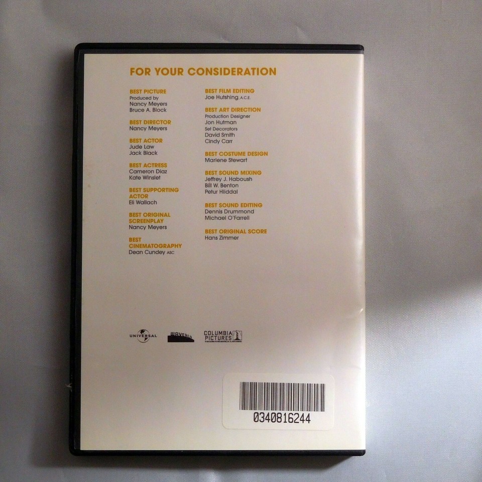 The Holiday DVD 2007 Jude Law Cameron Diaz Kate Winslet For Your ...