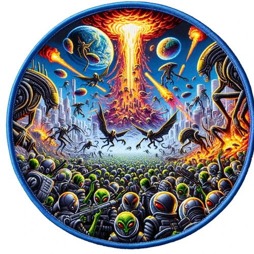 Alien Apocalypse Patch Iron-on Applique Clothing Ufo Unexplained ...