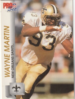 FREE SHIPPING-MINT-1992 Pro Set Wayne Martin #588 PLUS SAINTS BONUS ...