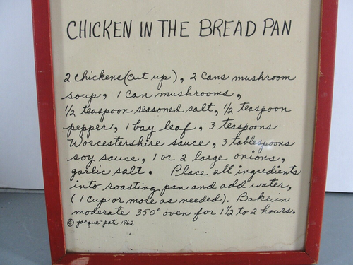 SOOVIA JANIS JACQUE PATI CHICKEN IN BREAD PAN KITCHEN ART RECIPE SIGNED ...