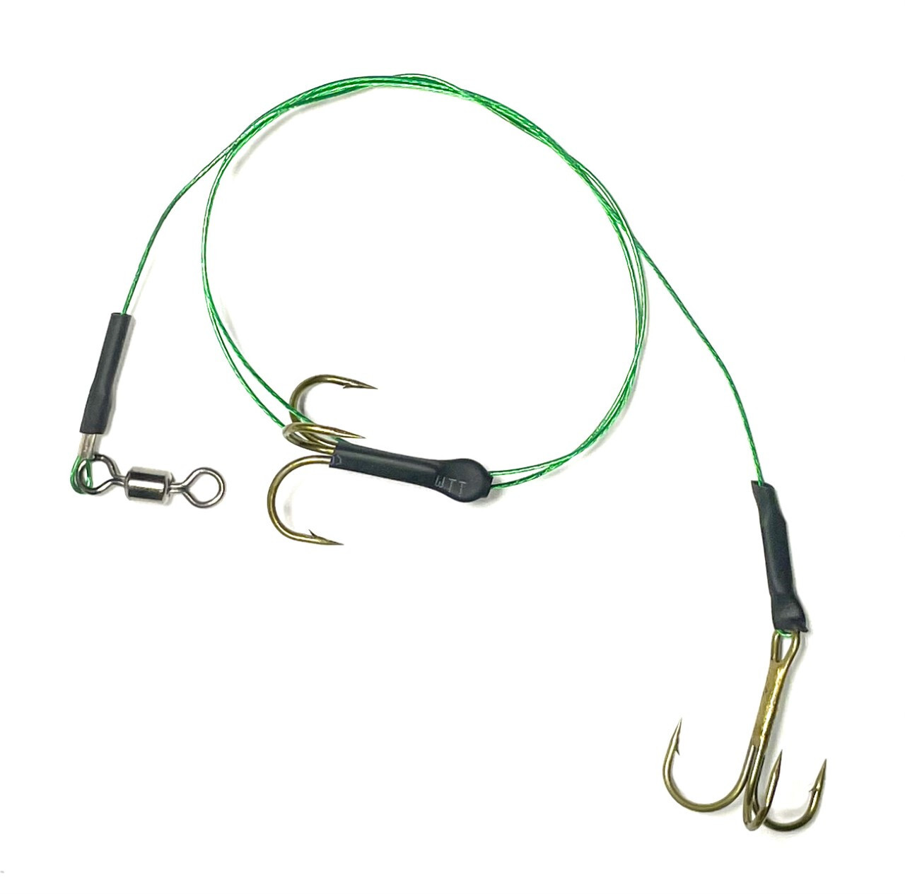 6 x Fladen Pike Fishing Wire Traces Deadbait Treble Hook Snap Tackle ...