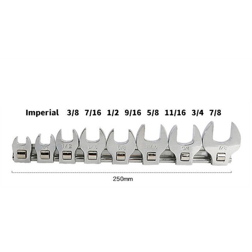 8pc Crows Foot Feet Wrench Spanner Set 3/8" Metric Crow 10mm - 19mm | eBay