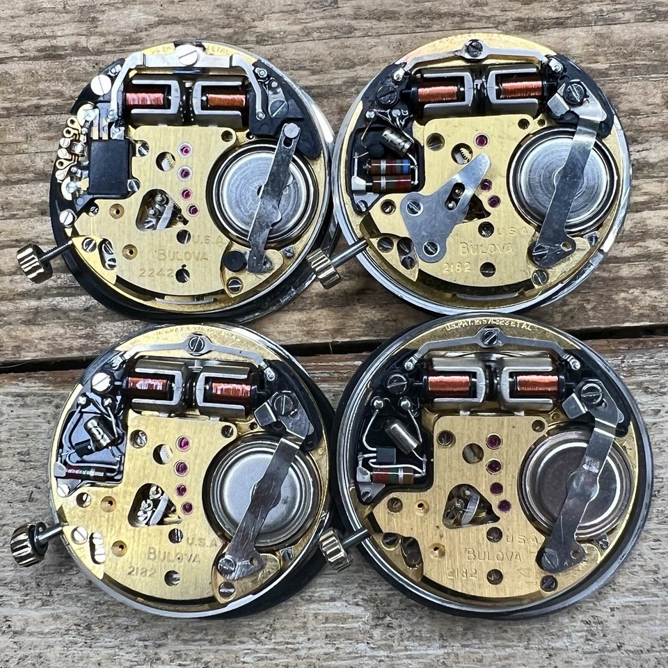Bulova Accutron Wrist Watch Movements - Series 2182, 2242 - Day Date ...
