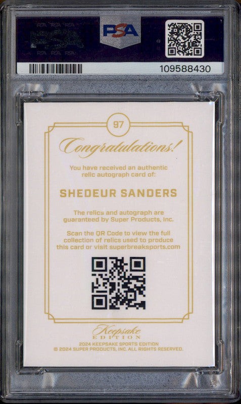 2024 Super Product Keepsake Edition Gem Patch #97 Shedeur Sanders Auto ...