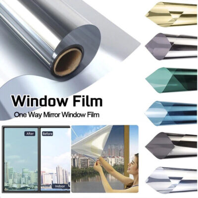 One Way Mirror Window Film Reflective Home Privacy Solar Tint Foil ...