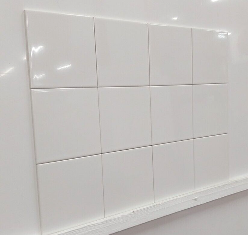 1 SQM - 15 x 15 cm - White Tiles Ceramic Glossy - 44 Tiles Per Box ...