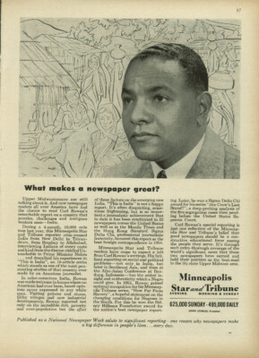 Carl Rowan - What makes Minneapolis Star & tribune great ad 1955 NY | eBay