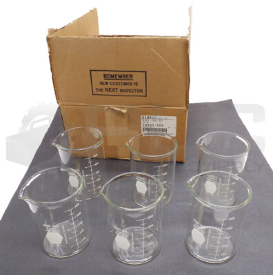 NEW BOX OF 8 KIMBLE GLASS 14005-600 HEAVY DUTY BEAKER 600mL 14005 | eBay