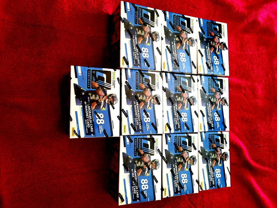 2020 PANINI Donruss Football Blaster Box 11 Packs 11 RC Chase Burrow ...