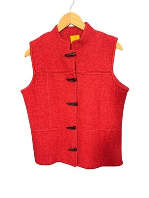 Ruby Rd. Petite Small Red Wool Vest With Toggle Buttons | eBay