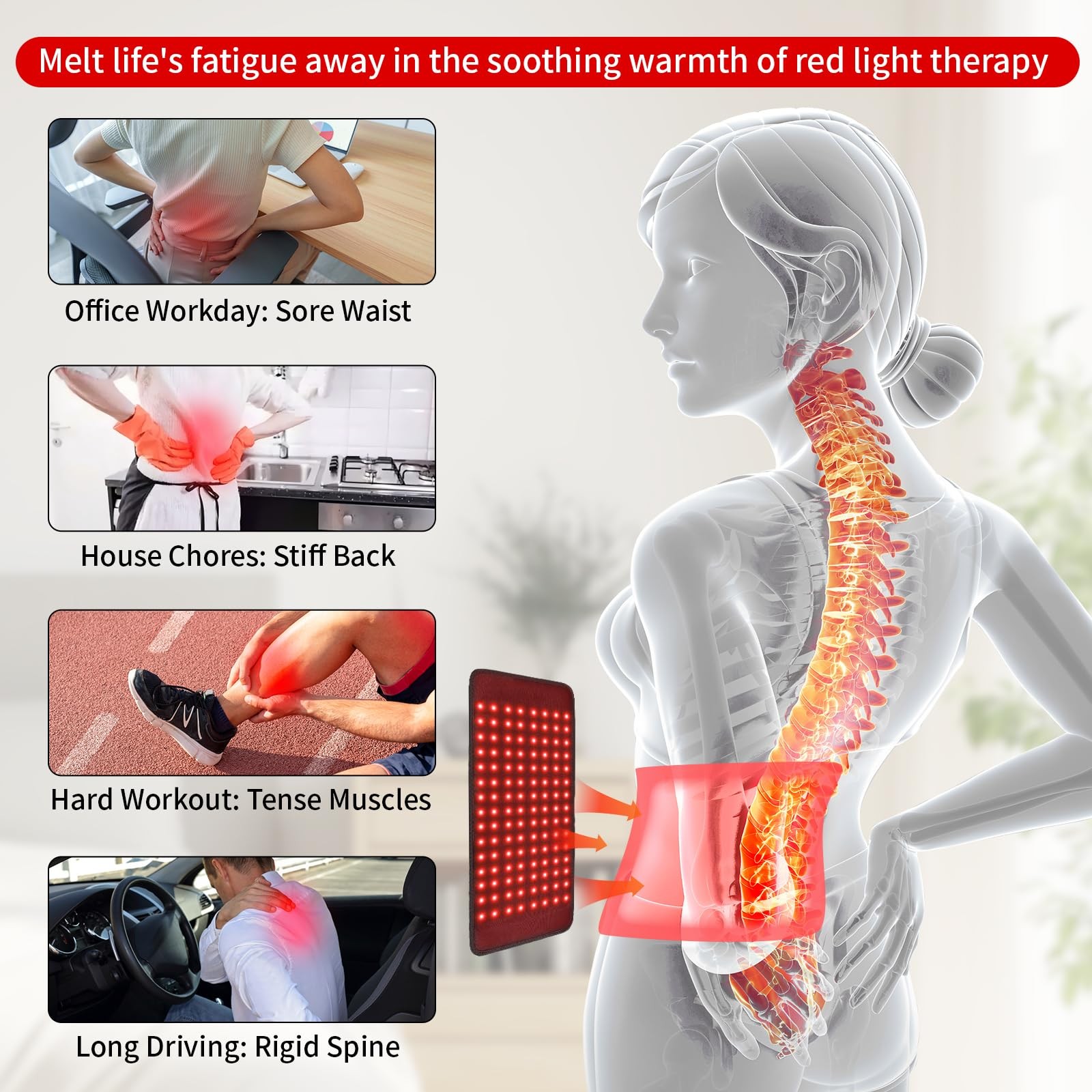 New Best Red Light Therapy for Body Infrared Waist Weight Loss Belt ...
