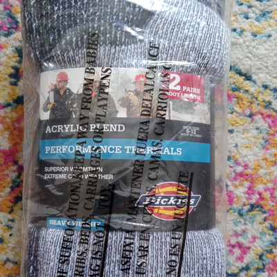Dickies Performance Thermal Acrylic Blend Boot Length Grey Socks Mens ...