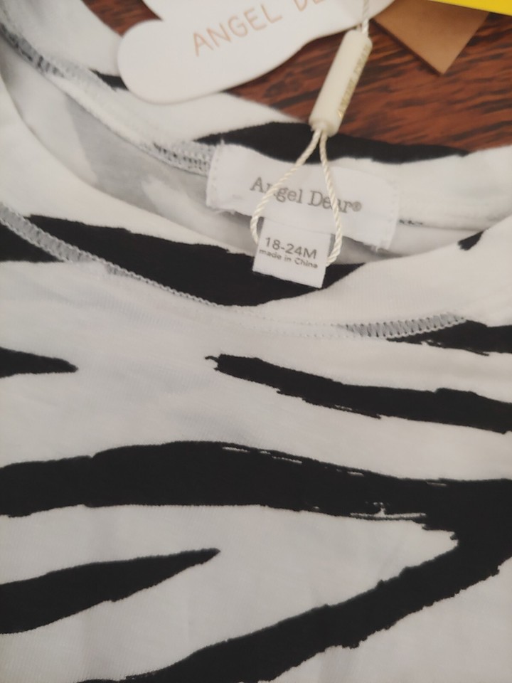 Angel Dear Zebra Print Two Piece Pajamas Unisex Size 18-24 Bamboo NWT ...