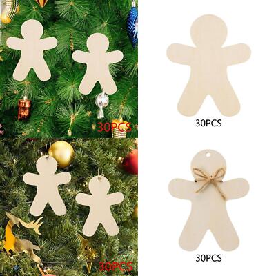 30 Pieces DIY Projects Wooden Stickman Cutouts Embellishments Wood ...