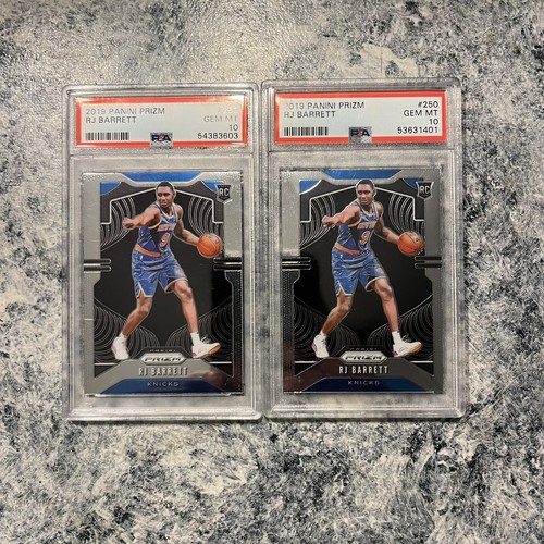(2) Lot 2019-20 Panini Prizm RJ Barrett Rookie Card RC #250 PSA 10 GEM ...