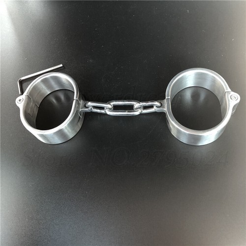 Stainless Steel Heavy Duty Handcuffs SM Bondage Locking Wrist Shackle ...