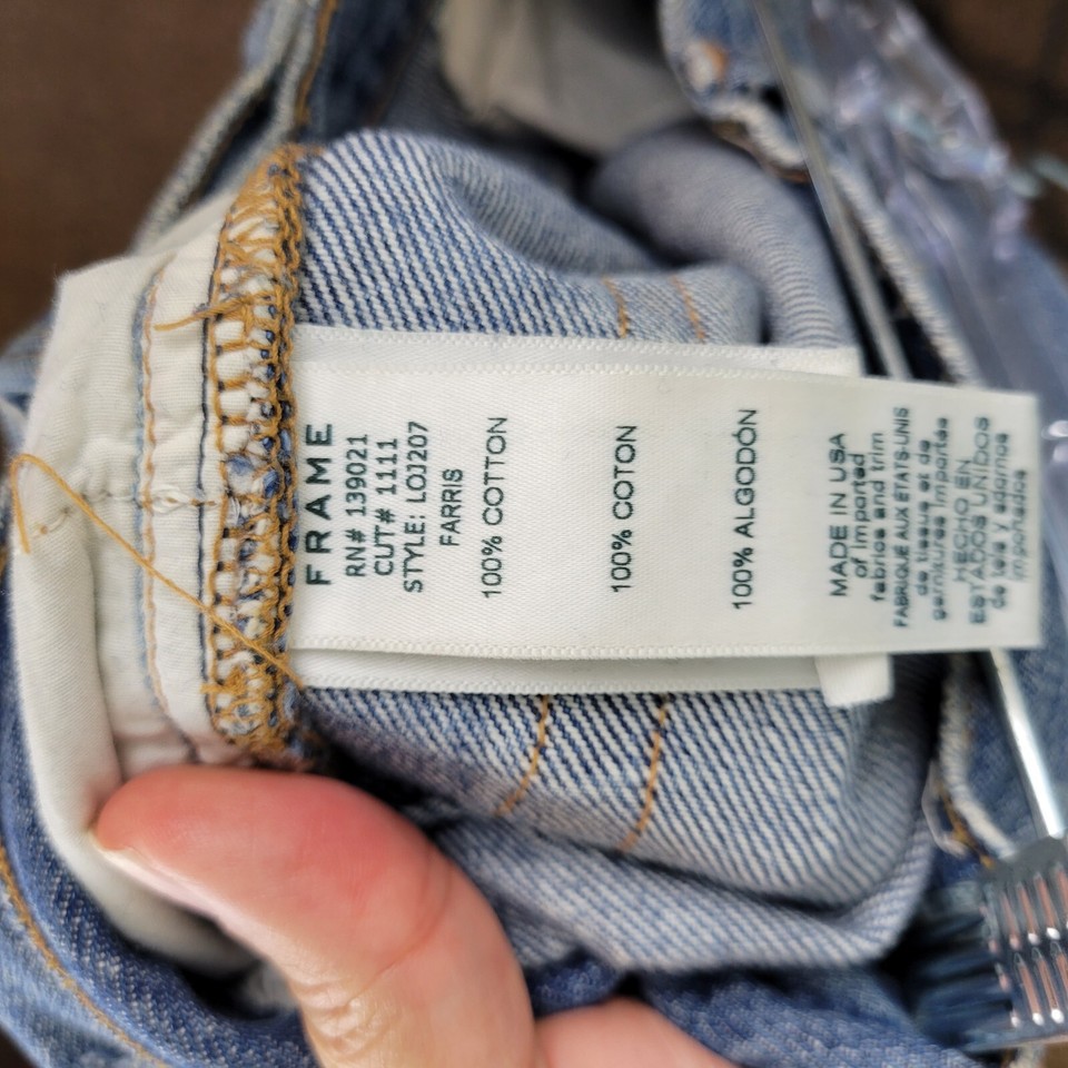 Frame Denim 26 Le Original Blue High Waisted Button-fly Tapered Leg ...