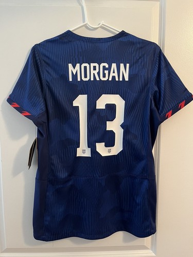 Nike USWNT Alex Morgan #13 Soccer Jersey Womens Sz L SLIM FIT Blue ...