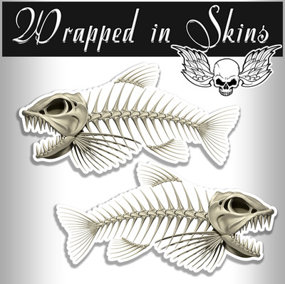 Fish Bone Decals Fish Skeleton Stickers Tackle Box Truck AFP-0009 | eBay