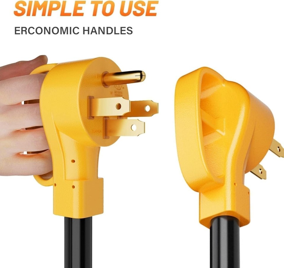 50 Amp to (2)x 110V 15 Amp Household Outlet RV Y Adapter Power Cord, 10 ...