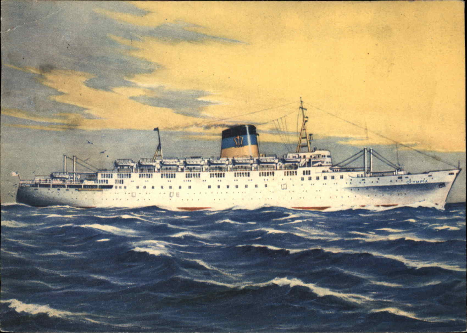 Greek Line Steamship TSS Olympia Postally Used Paquebot Cancel 4x6 ...