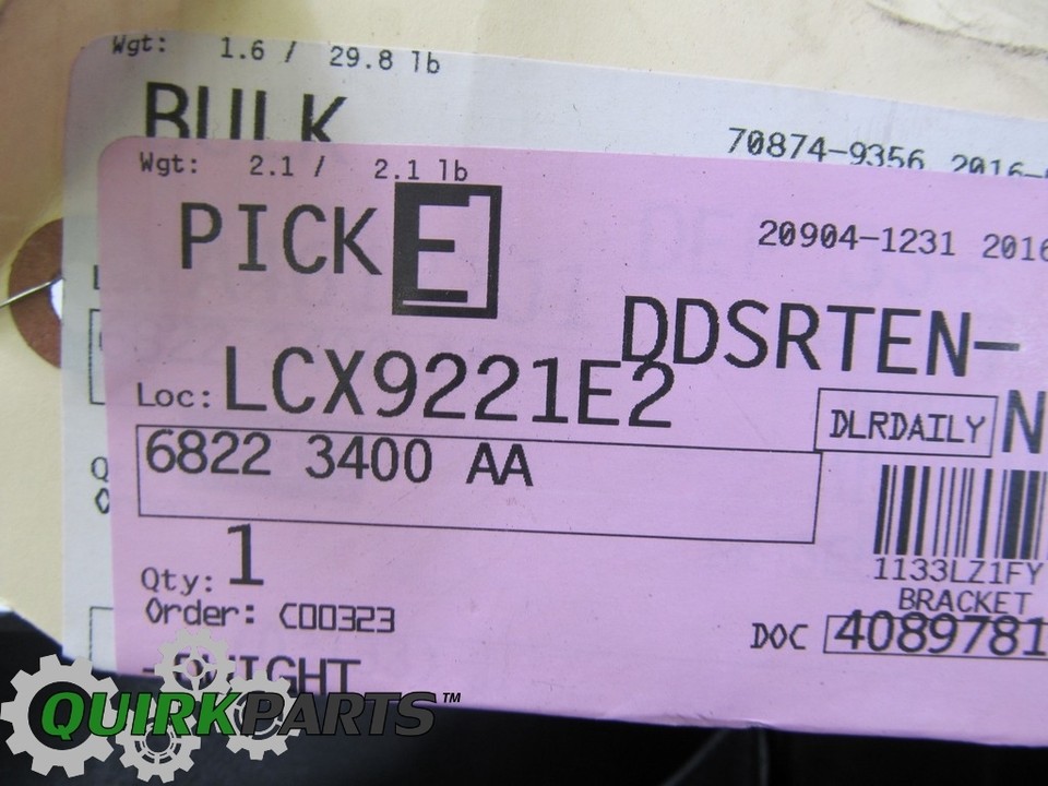 14-20 JEEP GRAND CHEROKEE RIGHT SIDE RADIATOR SUPPORT BRACKET MOPAR ...