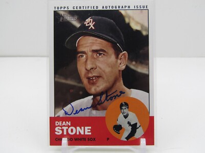 DEAN STONE 2012 TOPPS HERITAGE REAL ONE AUTOGRAPH AUTO! CHICAGO WHITE ...