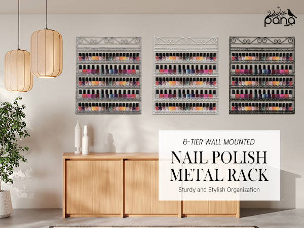 Metal Wire Nail Polish Display Organizer Wall Rack (Hold 90 to 100 ...