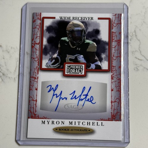 2021 SAGE Premier Draft Myron Mitchell Auto Red #A41 | eBay