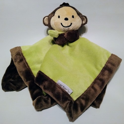Carter's Monkey Brown Green Security Blanket Lovey Baby Plush Toy ...