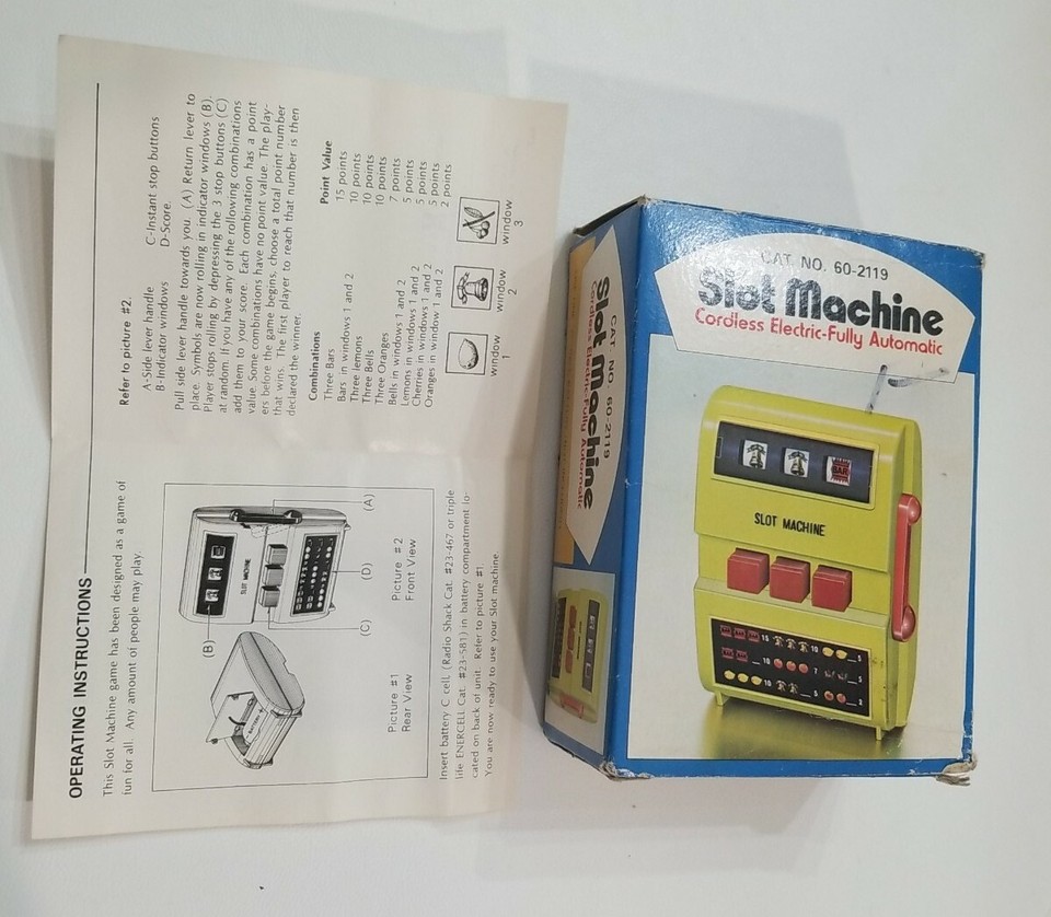 Radio Shack Slot Machine Handheld Battery operated Game WACO Parts or ...