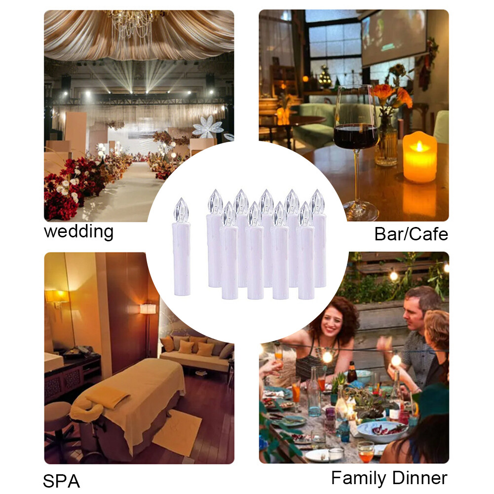 10PCS Flameless LED Candles with Clips Christmas Tree Decor Candle ...