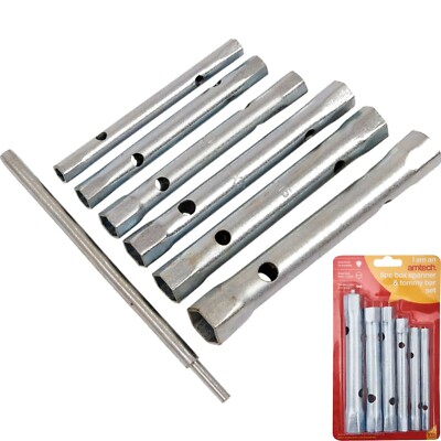 Amtech 6pc Tubular Box Wrench Set 150mm Long Tube Spanner Plumber ...
