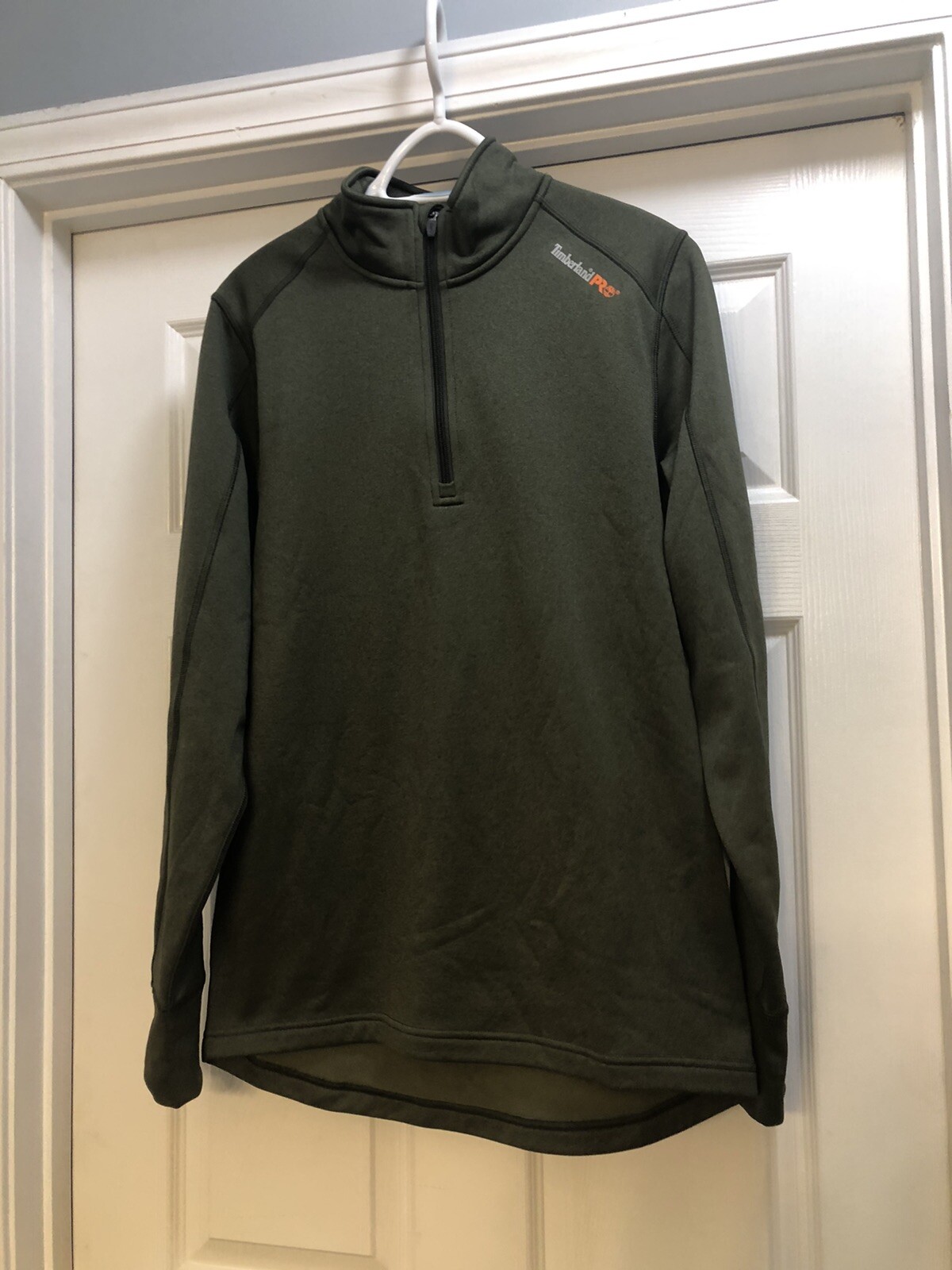 TIMBERLAND PRO Fleece Pullover 1/4 Zip Grape Leaf Green Thumbhole Men Small NEW | eBay