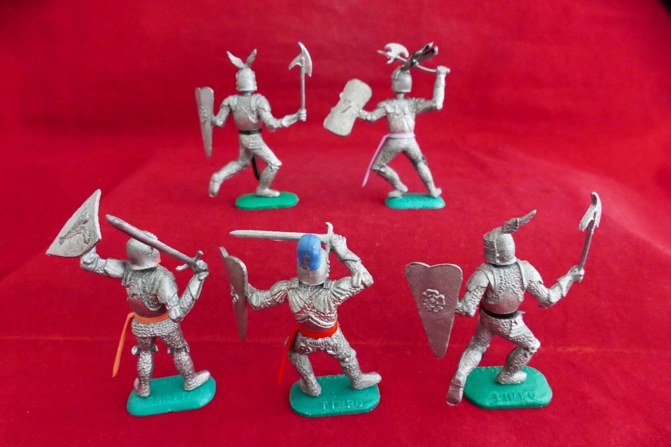 TIMPO Britains Swoppets Moyen âge 5 chevaliers Silver knights | eBay