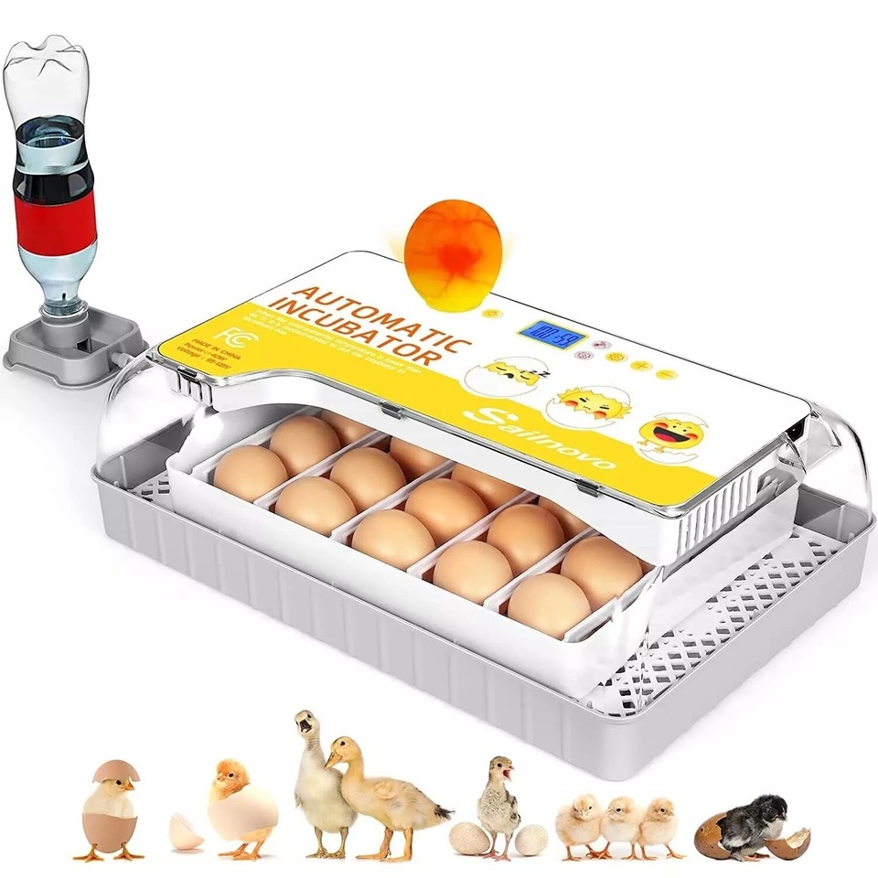 12~24 Egg Incubator w/Humidity Display Automatic Egg Turner for ...