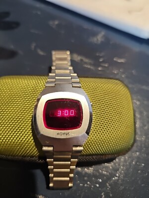 vintage novus led day/date stainless steel wristwatch in Good condition ...