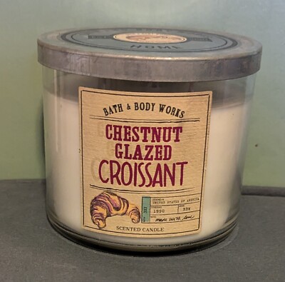 Bath & Body Works Chestnut Glazed Croissant 3 Wick Candle | eBay