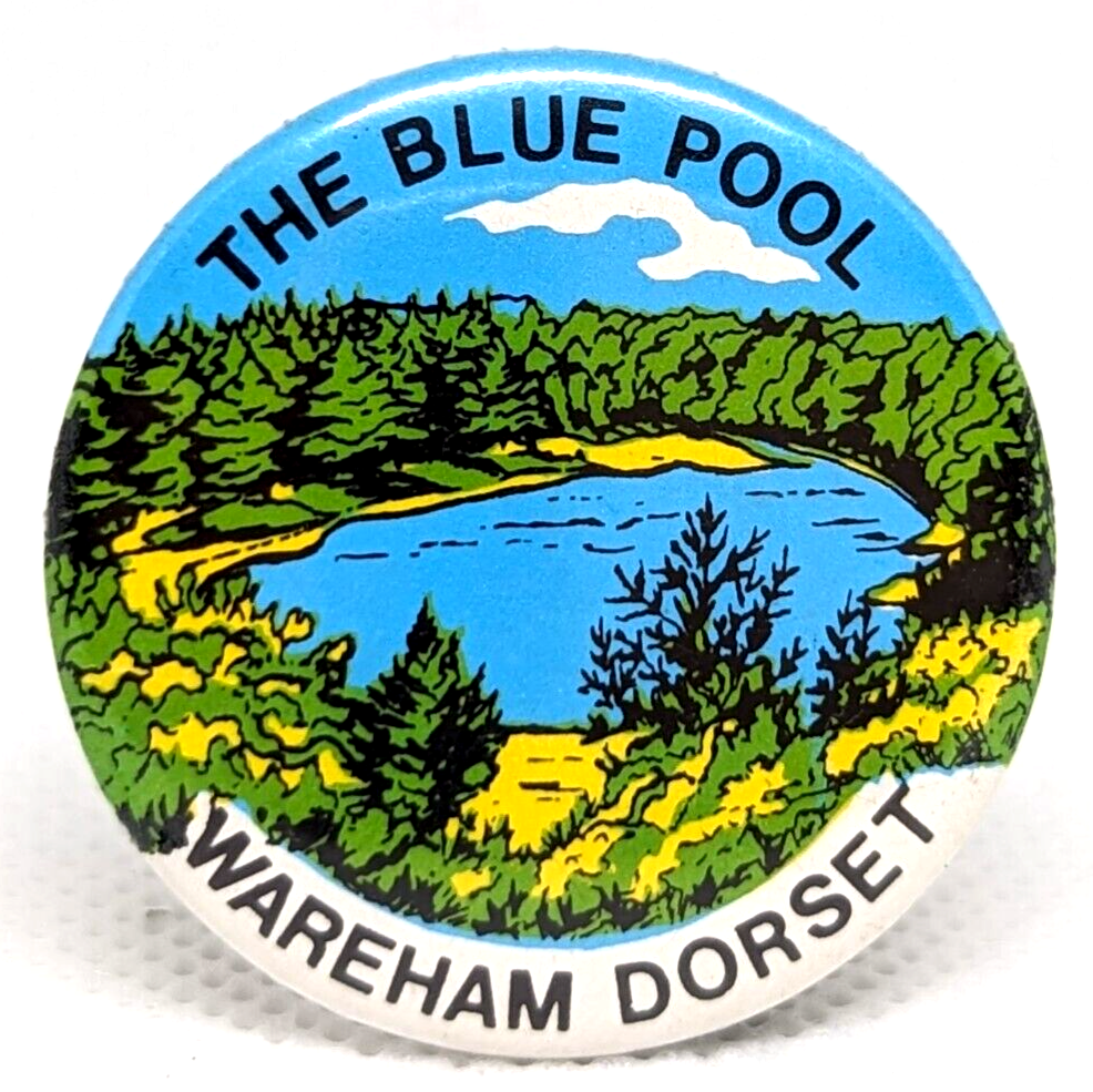 Vtg BLUE POOL WAREHAM DORSET Clay Pit Furzebrook Estate 1980's Badge ...