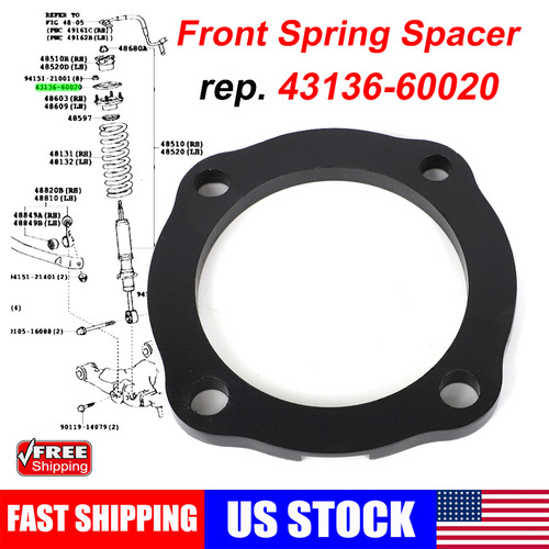 FRONT SPRING SPACER 43136-60020 FOR 08-21 TOYOTA LC200 LEXUS LX570 LAND ...