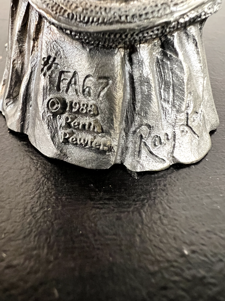 Ray Lamb: Perth Pewter Wizard w/ Spellbook & Dragon, 1988 Partners # ...