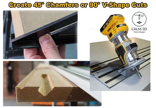 Dewalt DCW600 45° Angled Trim Router Guide for use on Dewalt Rail - INC ...