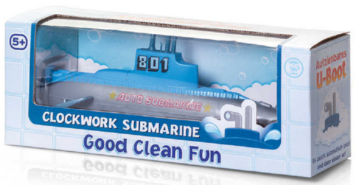 TOBAR CLOCKWORK SUBMARINE - 07093 WATER SPLASH MOTOR SINK BATH TIME FUN ...